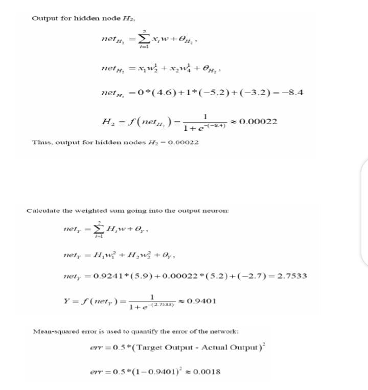 Solved Apply the MultiLayer Perceptron (MLP) feedforward | Chegg.com