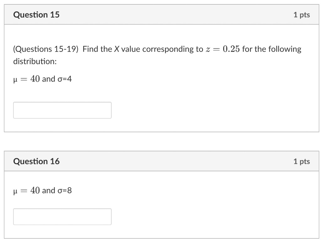 Solved (Questions 15-19) Find the X value corresponding to | Chegg.com