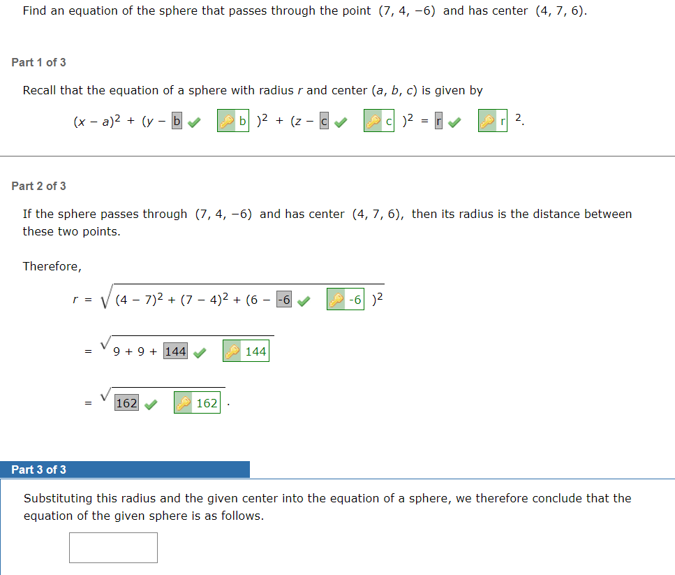 Solved Find an equation of the sphere that passes through | Chegg.com