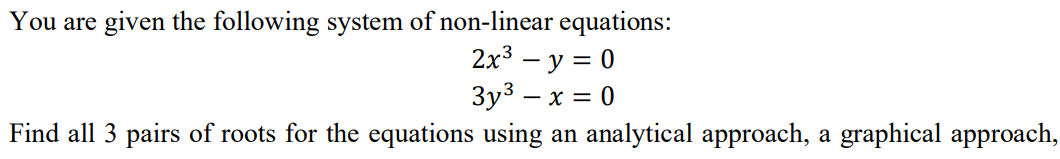 Solved You are given the following system of non-linear | Chegg.com