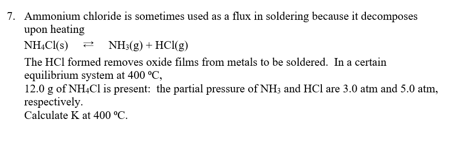 Solved Ammonium chloride is sometimes used as a flux in | Chegg.com