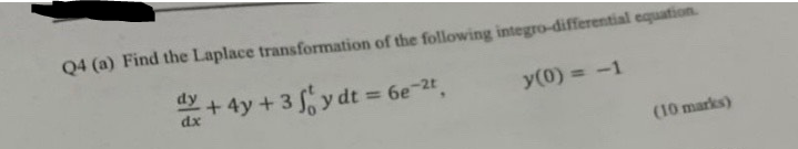 Solved Q4 (a) Find the Laplace transformation of the | Chegg.com