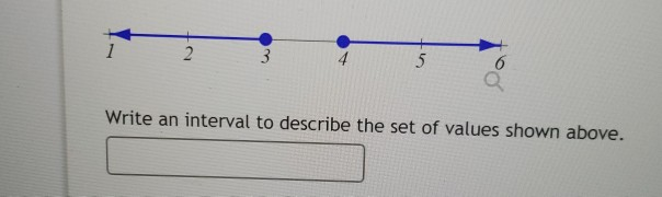 Solved Write an interval to describe the set of values shown | Chegg.com