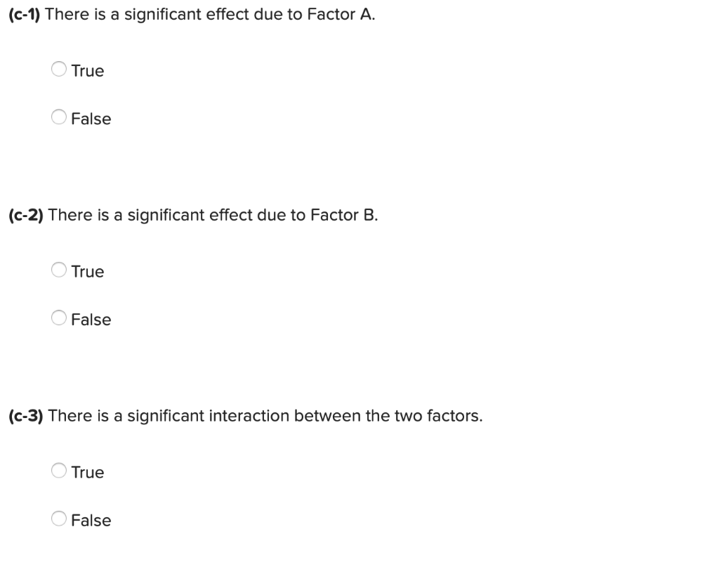 Solved F p-value ANOVA Source of Variation Factor A Factor B | Chegg.com