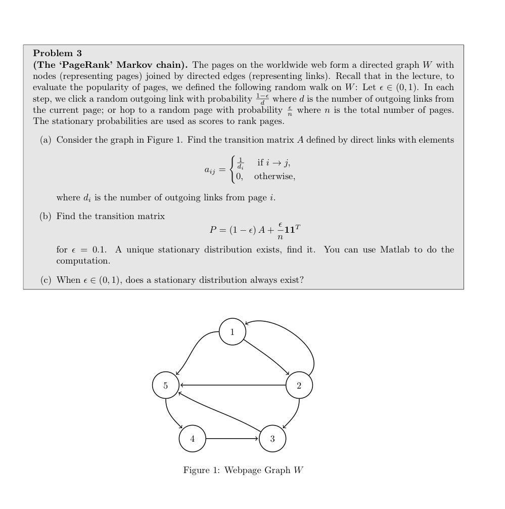 Problem 3 The ‘pagerank Markov Chain The Pages On