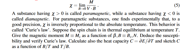 Solved Simple model of a paramagnetic solid. Consider a | Chegg.com