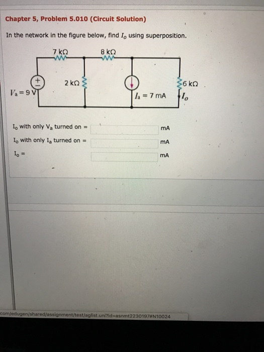Solved Chapter 5, Problem 5.004 Find Vo in the network in | Chegg.com