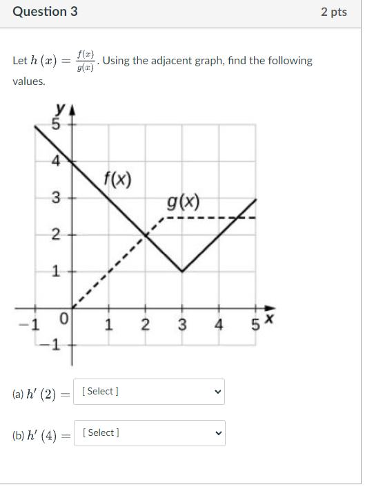 Solved Let h(x)=g(x)f(x). Using the adjacent graph, find the | Chegg.com