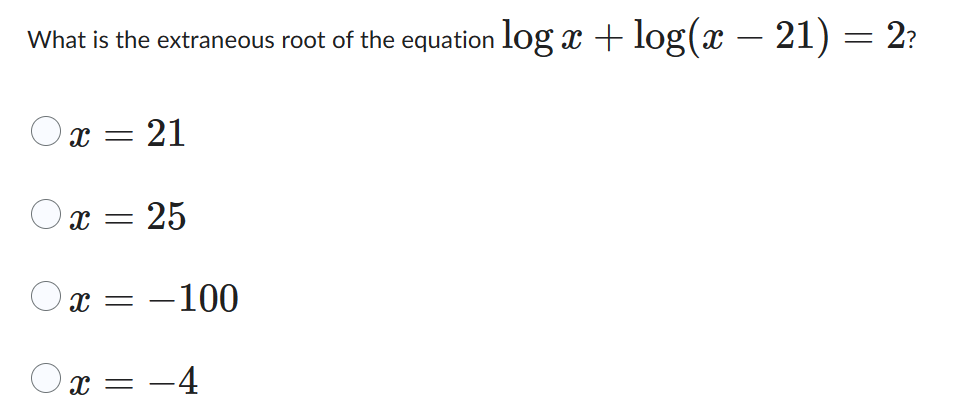 Solved What is the extraneous root of the equation | Chegg.com