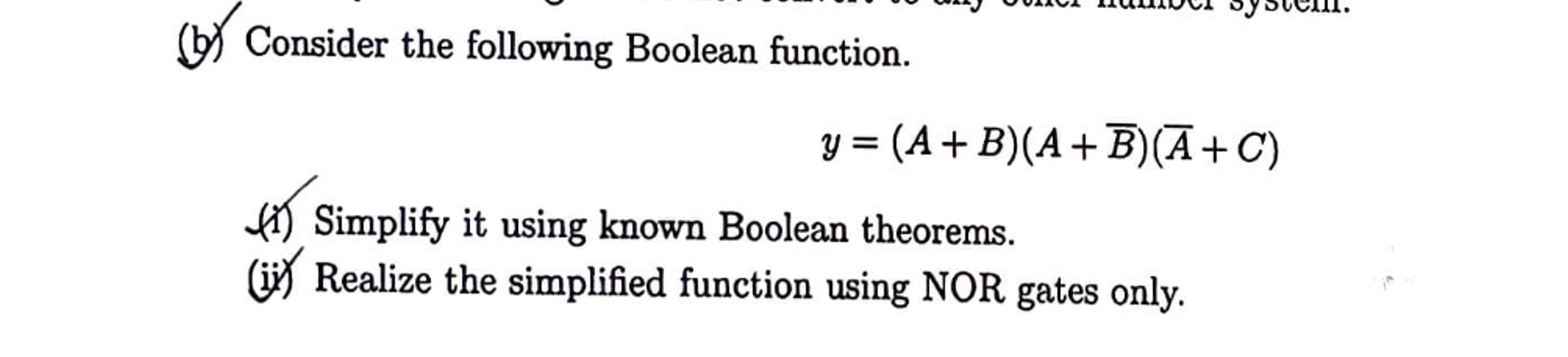 Solved by an EXPERT (b) ﻿Consider the following Boolean | Chegg.com