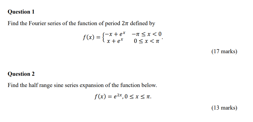 Solved Find the Fourier series of the function of period \\( | Chegg.com