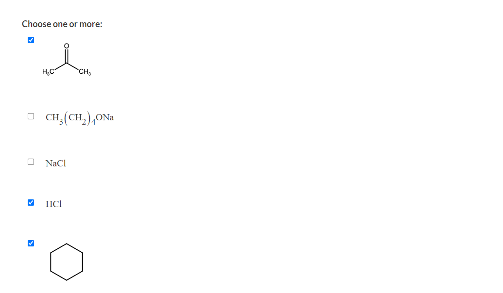 Solved From the compounds listed below, choose all of the | Chegg.com