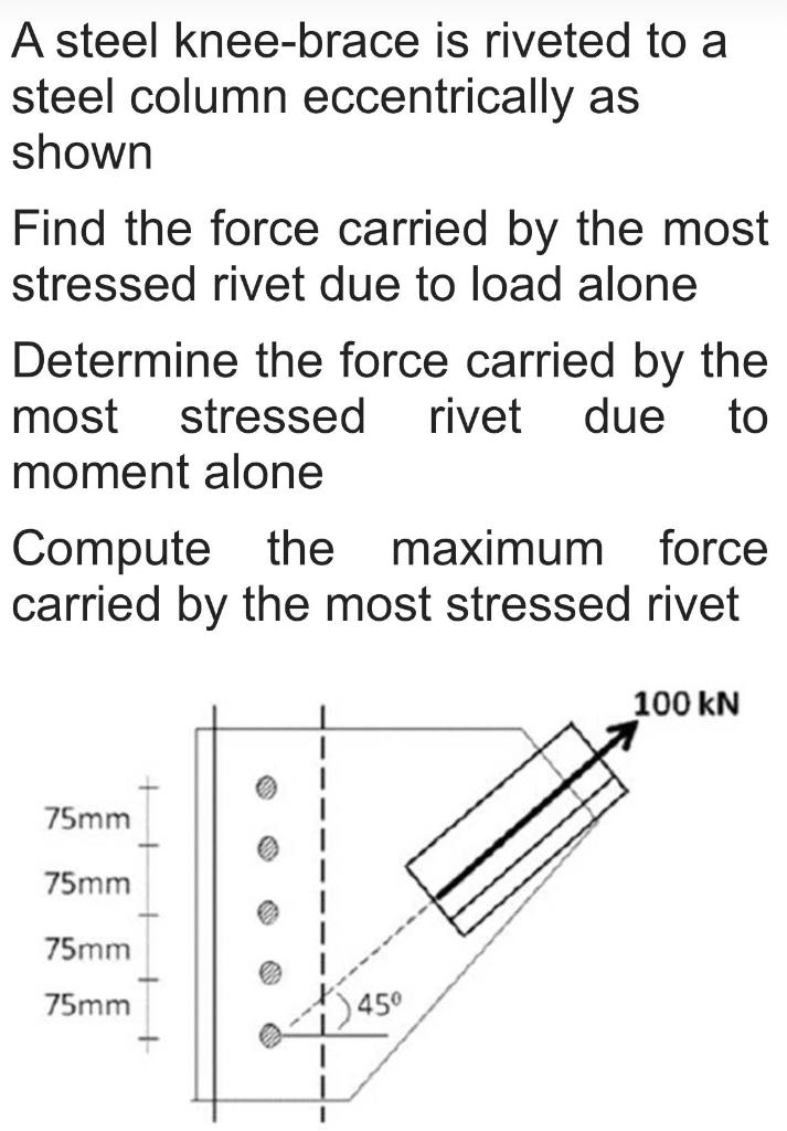 A steel knee-brace is riveted to a steel column | Chegg.com