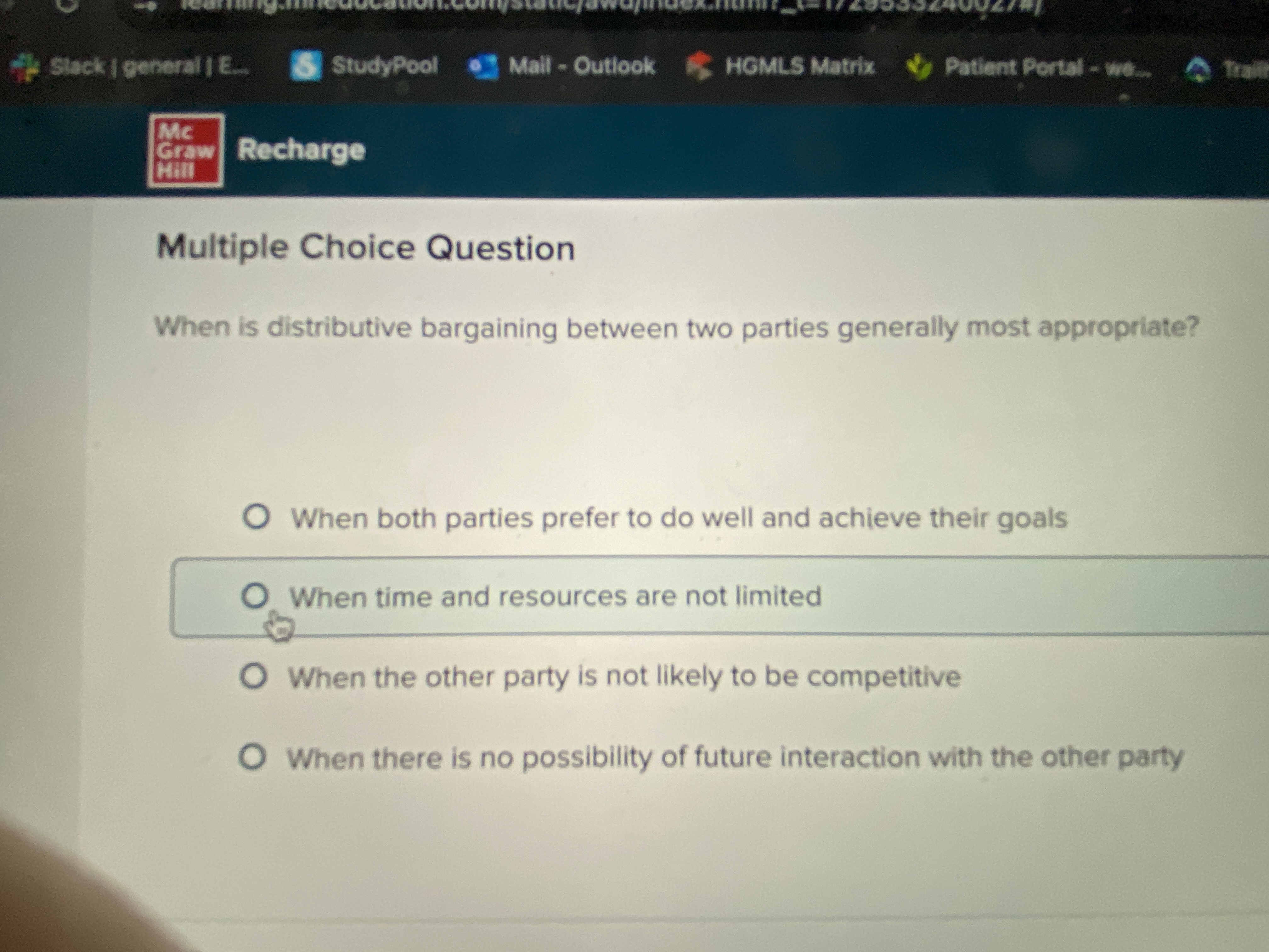 Solved When is disruptive bargaining Multiple Choice | Chegg.com