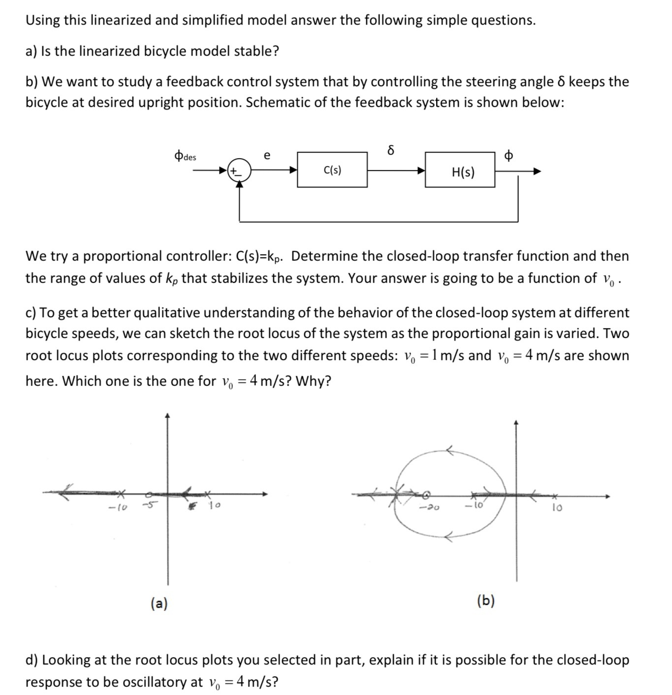 Solved Using this linearized and simplified model answer the | Chegg.com
