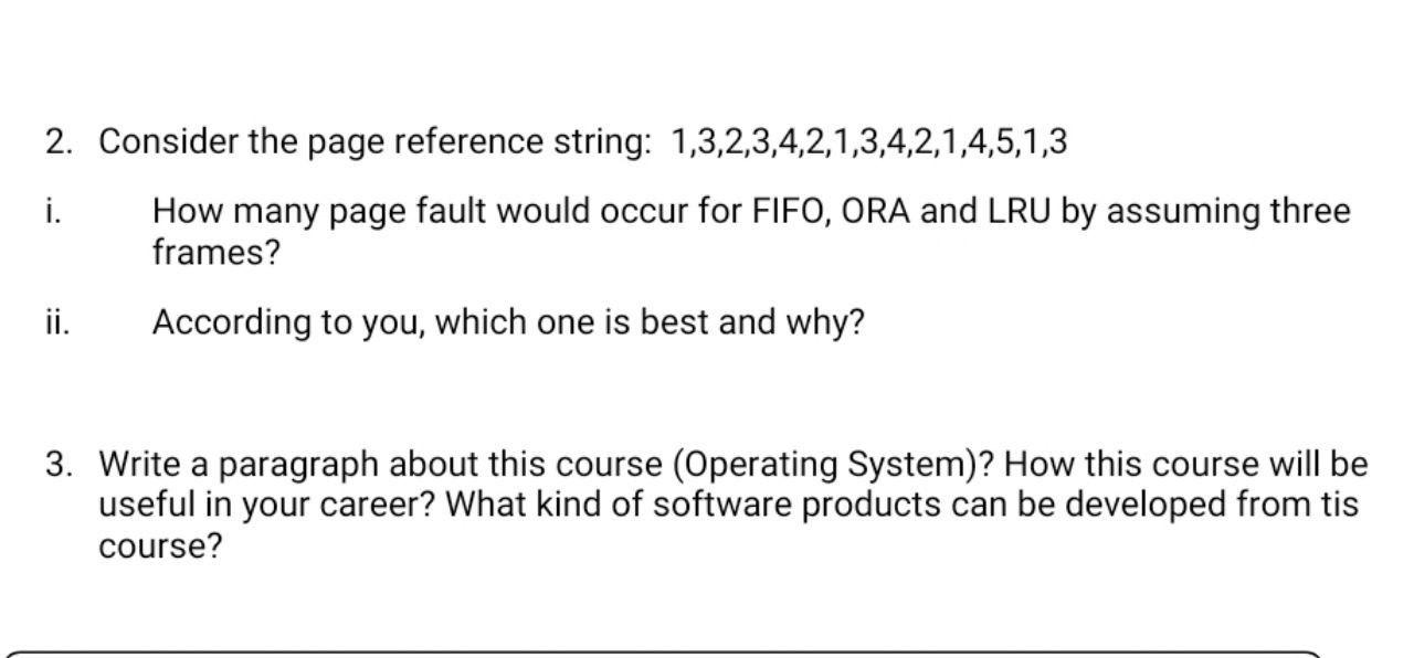 Solved 2. Consider the page reference string: | Chegg.com