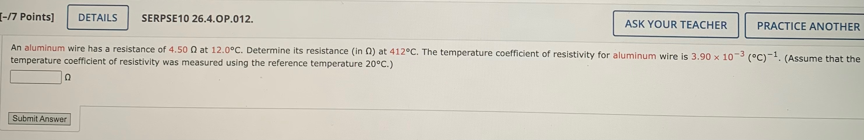 Solved temperature coefficient of resistivity was measured | Chegg.com
