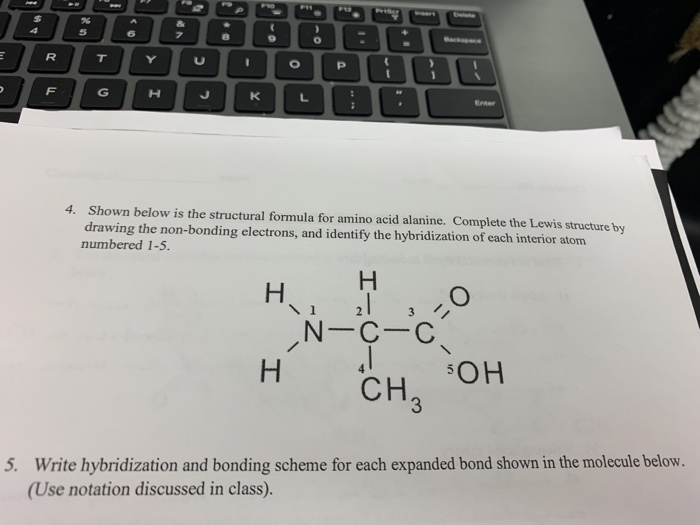 Solved 4. Shown below is the structural formula for amino | Chegg.com
