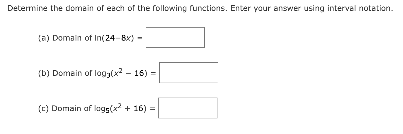 Solved Determine the domain of each of the following | Chegg.com