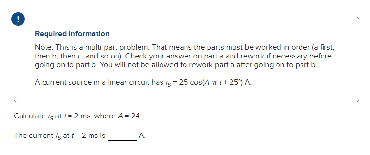 Solved ! Required information Note: This is a multi-part | Chegg.com