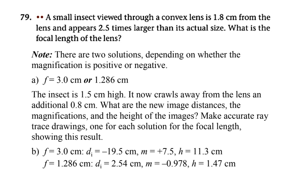 Solved 79. A small insect viewed through a convex lens is | Chegg.com