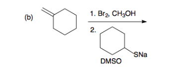 Solved (d) DMSO(c) 1. HBr 2.(b) 1. Br2,CH3OH 2.(a) 1. MCPBA, | Chegg.com