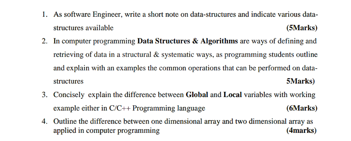 Solved 1. As software Engineer, write a short note on | Chegg.com