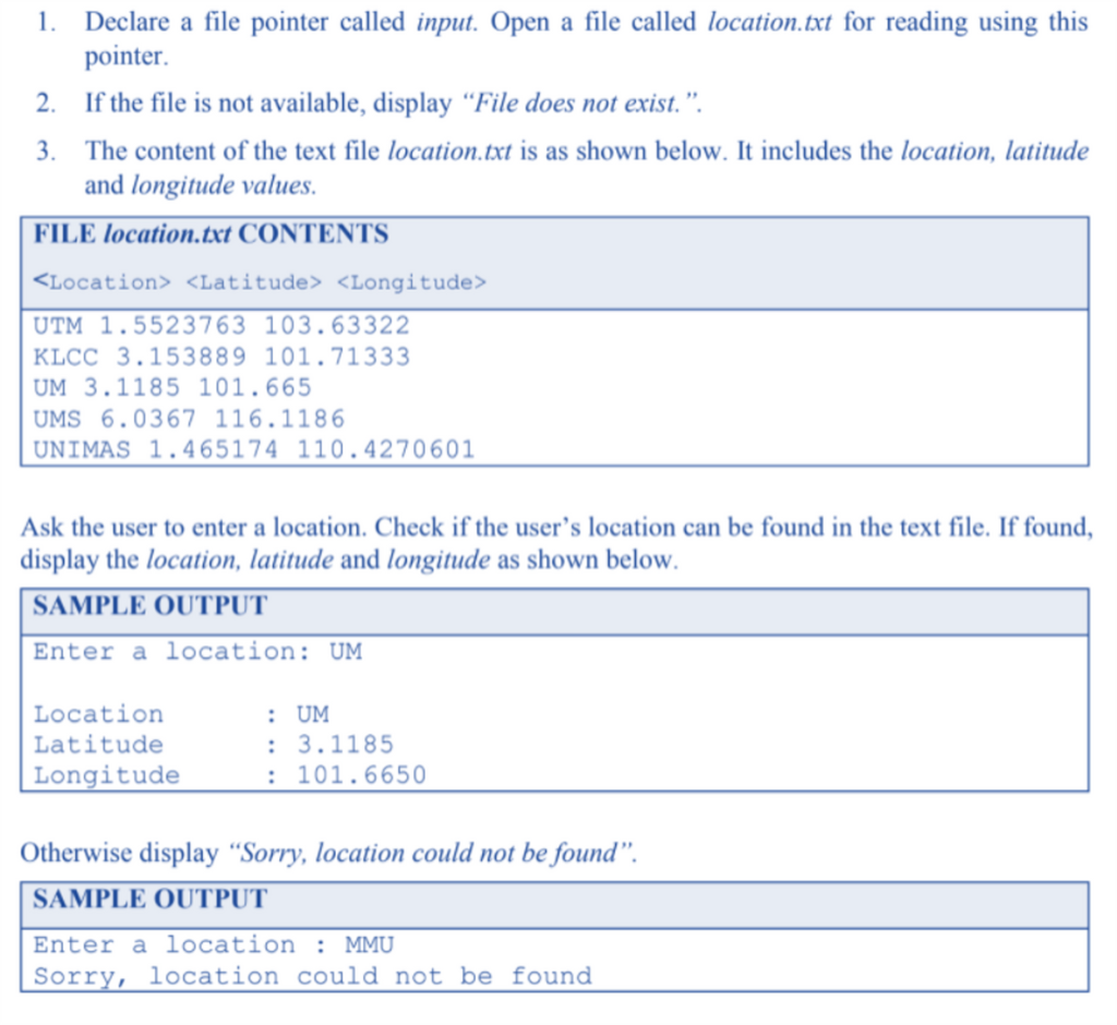 Solved 1 Declare A File Pointer Called Input Open A File 