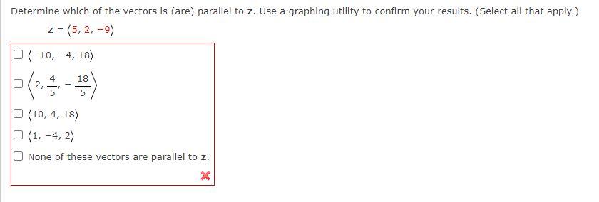 Solved Determine which of the vectors is (are) parallel to | Chegg.com