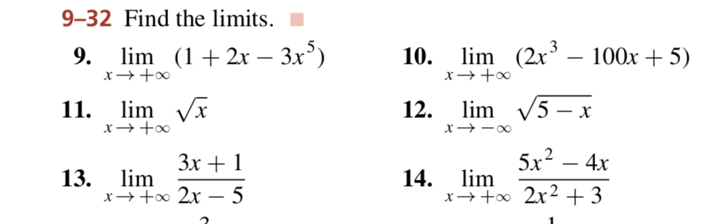 Solved Find the limits.limx→+∞x2 | Chegg.com