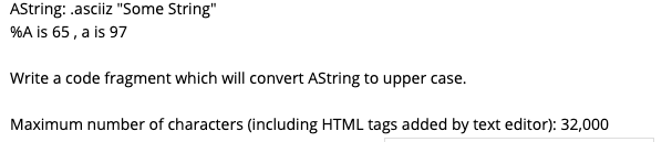 Solved AString: .asciiz "Some String" %A is 65, a is 97 | Chegg.com