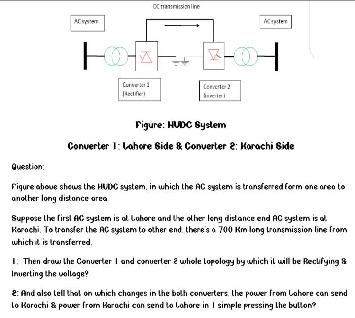 Solved DC transmission line AC system AC system to д Boh | Chegg.com