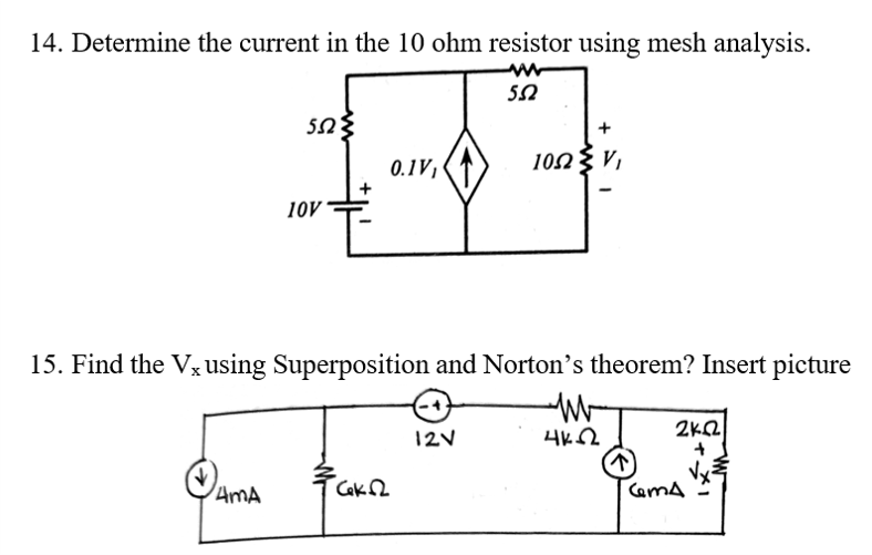 Solved 14. Determine the current in the 10 ohm resistor | Chegg.com