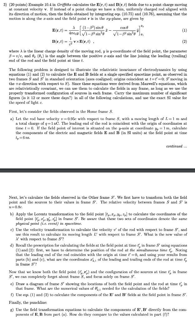 3) (20 points) Example 10.4 in Griffiths calculates | Chegg.com