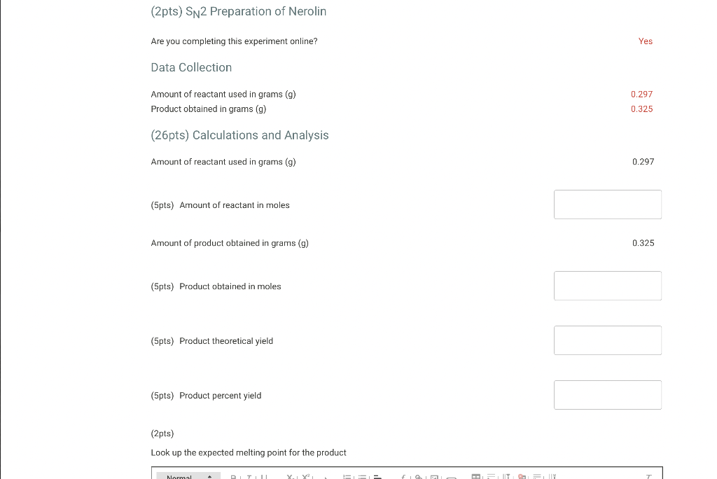 Solved (2pts) SN2 Preparation of Nerolin Are you completing | Chegg.com