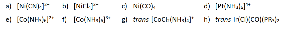Solved Predict the geometries, d orbital splitting diagrams, | Chegg.com