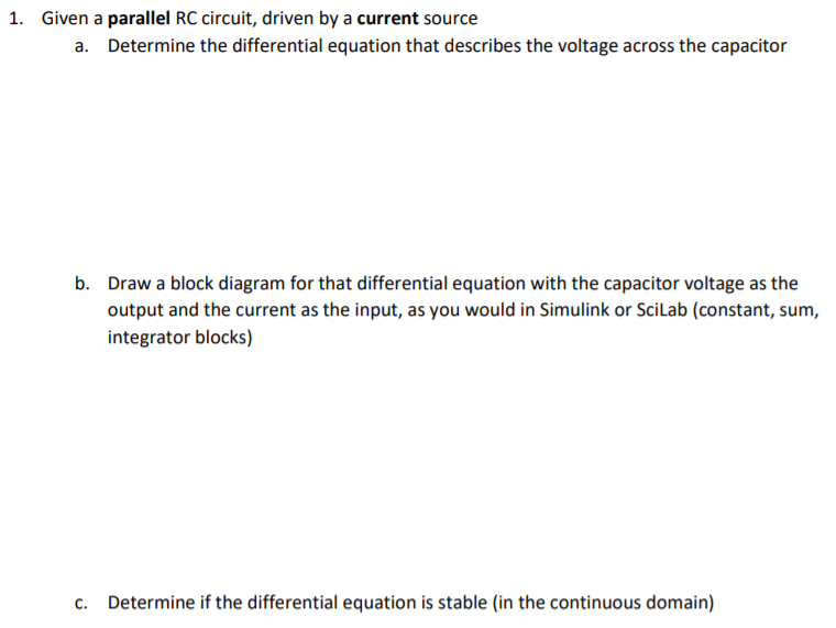 Solved Circuit diagram is not given. Just a parallel RC | Chegg.com