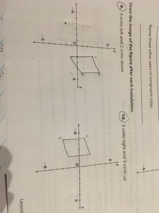 Solved Draw the image of the figure after each translation. | Chegg.com