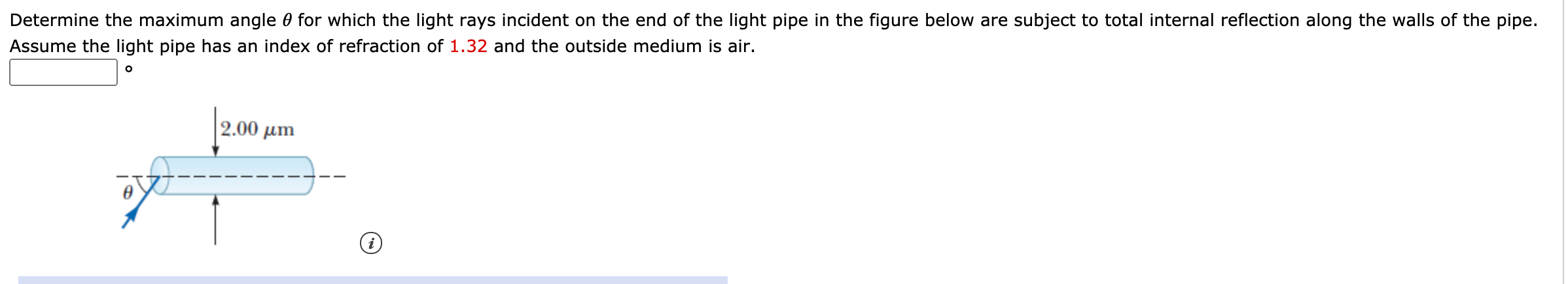 Solved Determine the maximum angle @ for which the light | Chegg.com