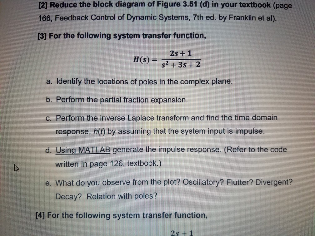 Solved 12] Reduce the block diagram of Figure 3.51 (d) in | Chegg.com