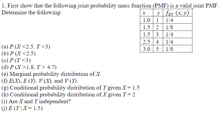 Solved 1. First show that the following joint probability | Chegg.com