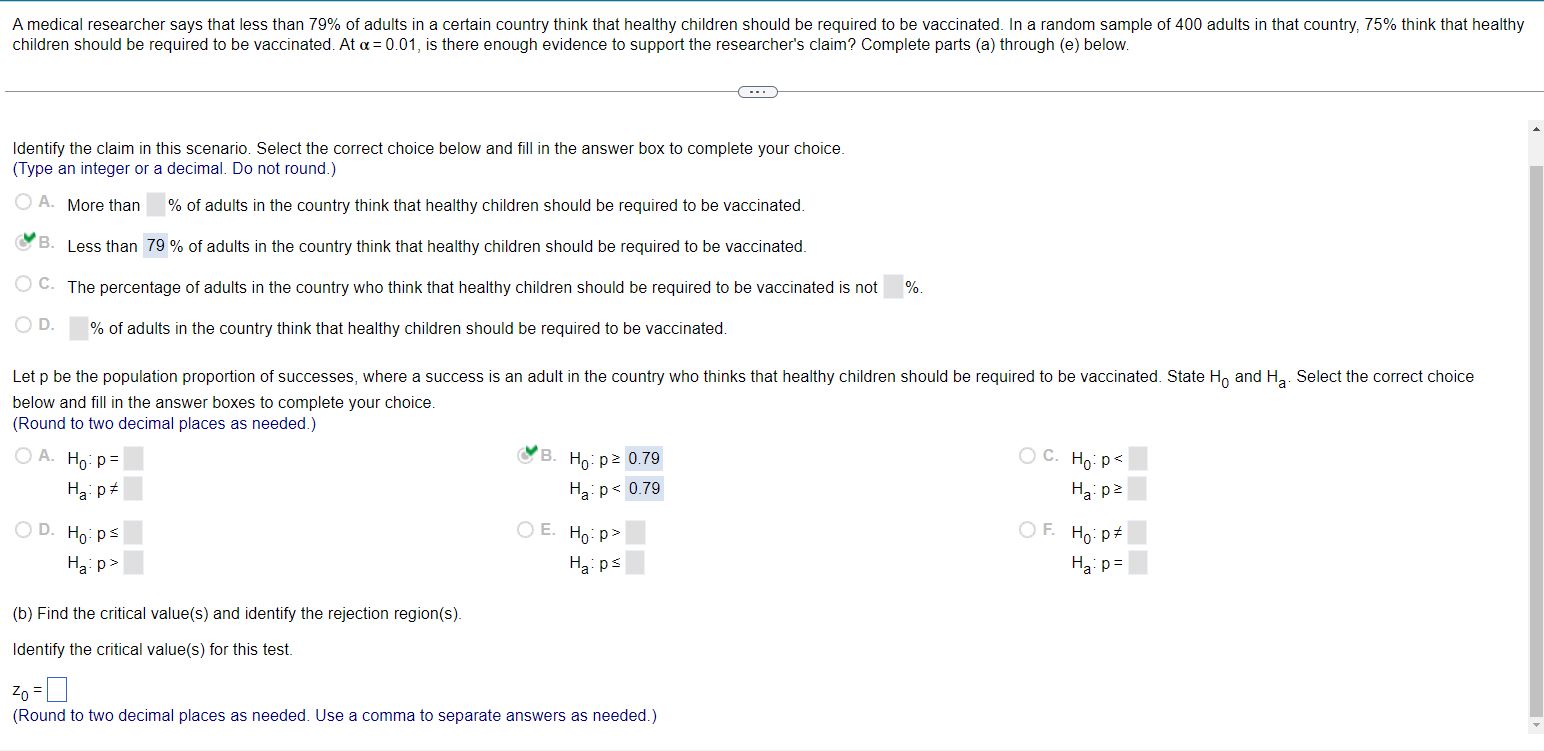 Solved children should be required to be vaccinated. At | Chegg.com