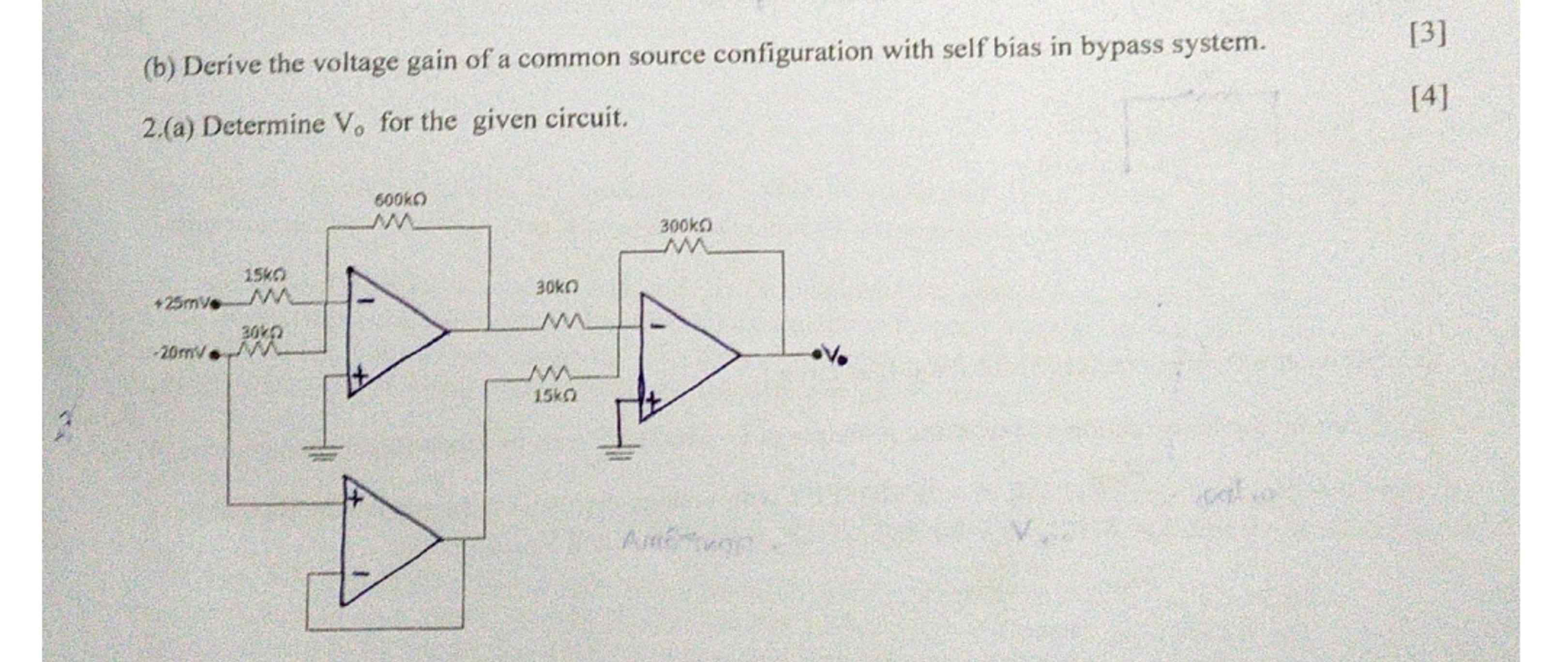 Solved (b) ﻿Derive the voltage gain of a common source | Chegg.com