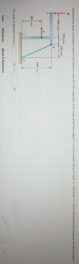 Solved Determine the range of allowable values of the | Chegg.com