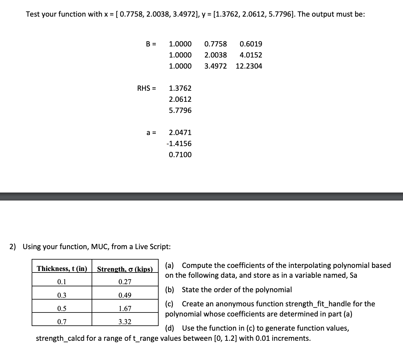 Solved Create a function called MUC that accepts two | Chegg.com