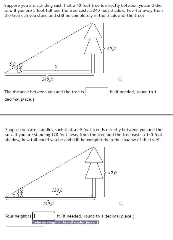 Solved Suppose you are standing such that a 40 -foot tree is | Chegg.com