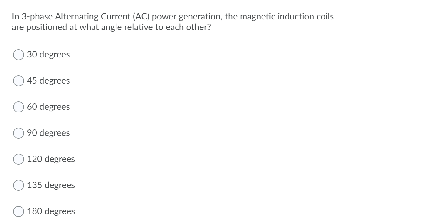 Solved In 3-phase Alternating Current (AC) power generation, | Chegg.com