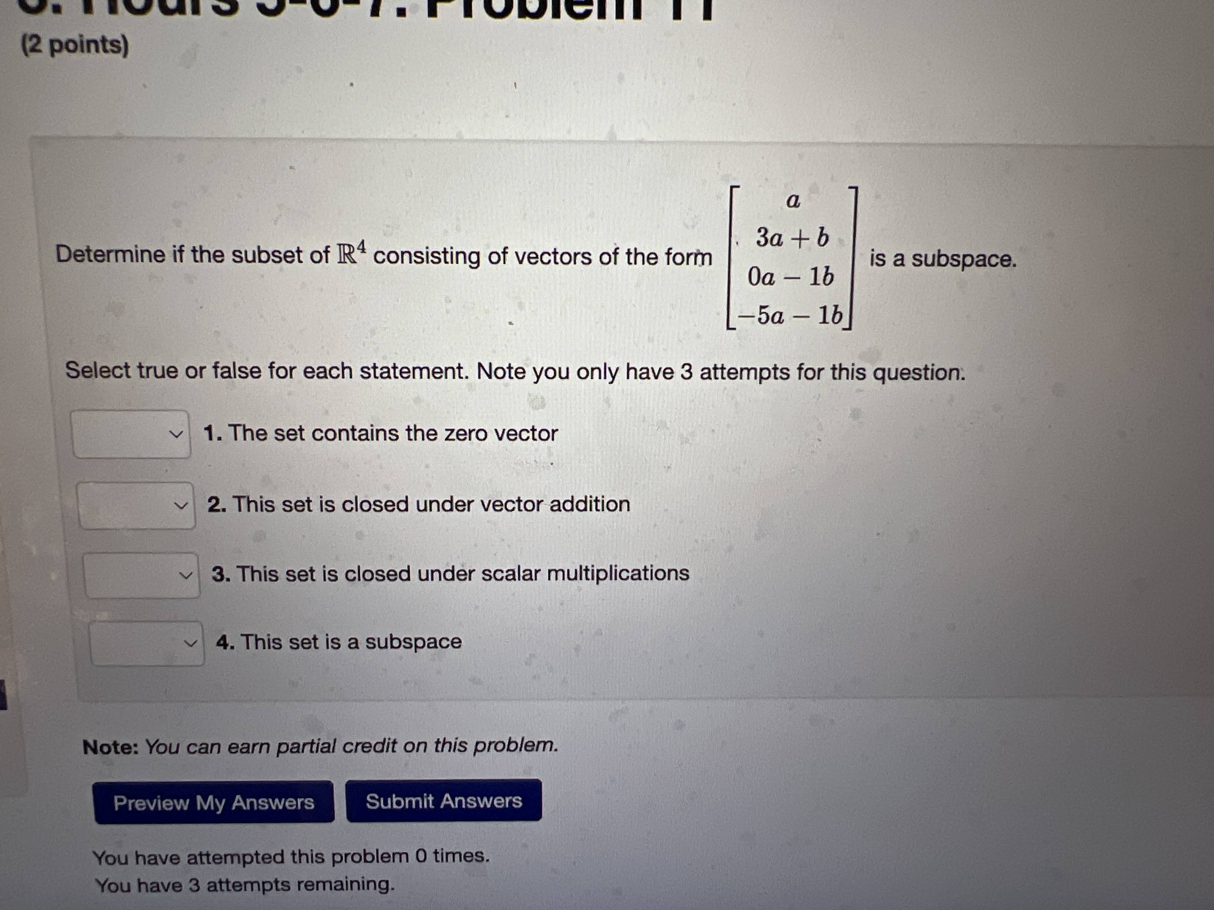 Solved Determine if the subset of R4 ﻿consisting of vectors | Chegg.com