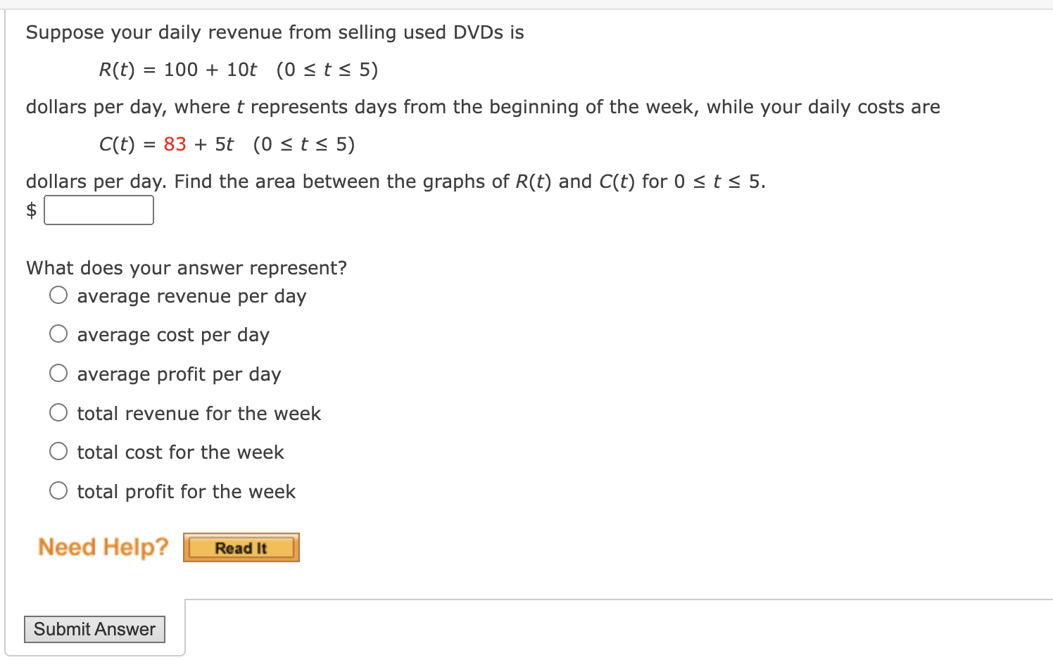Solved Suppose your daily revenue from selling used DVDs | Chegg.com