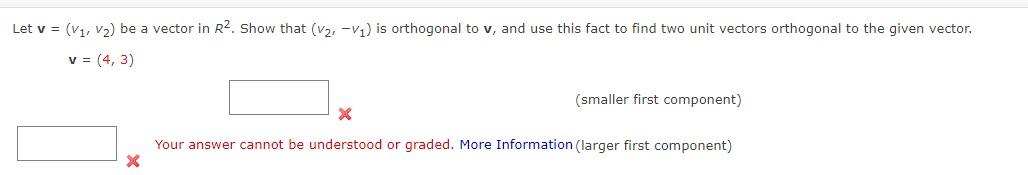 Solved Let v = (V1, V2) be a vector in R2. Show that (V2, | Chegg.com